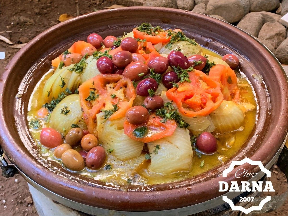 tagine de fenouils aux olives طاجين البسباس بالزيتون الاحمر - Chez Darna