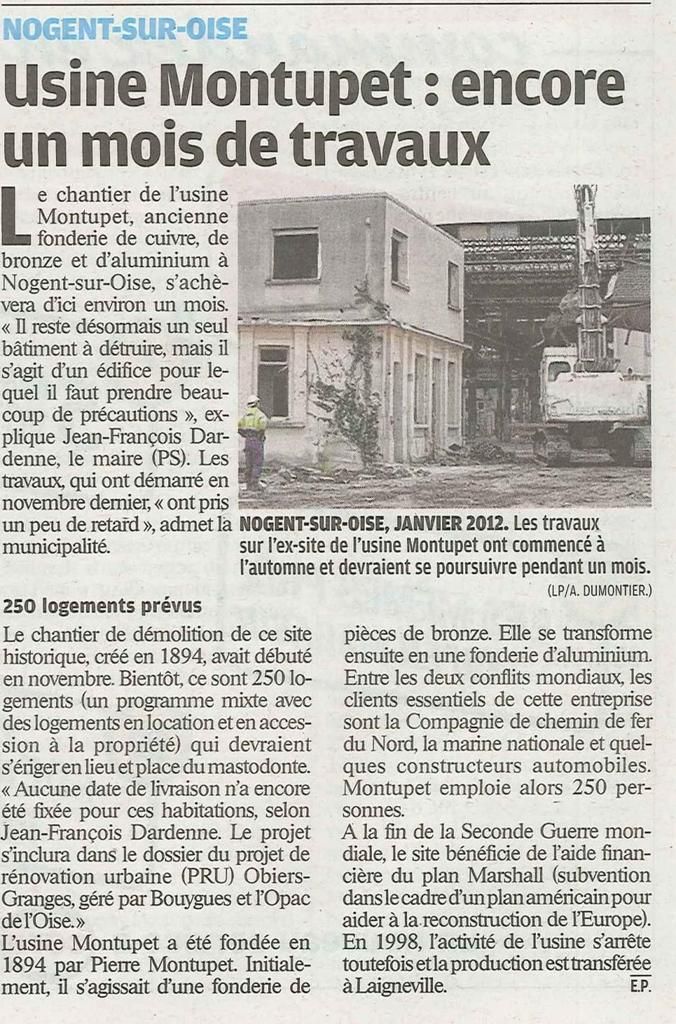 Fonderie Montupet Nogent-sur-Oise - L'histoire de notre ville