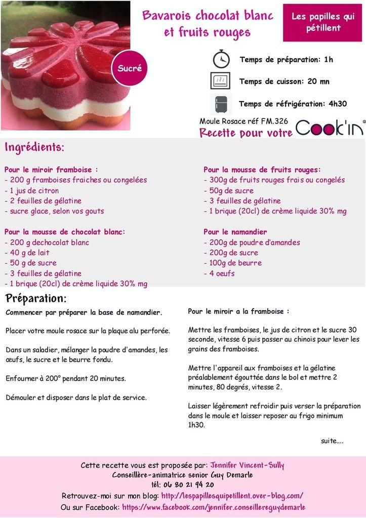 Bavarois chocolat blanc et fruits rouges - Les papilles qui pétillent