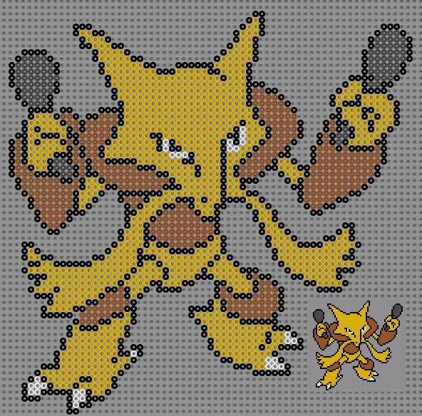 alakazam perles à repasser - pixel art en perle à repasser
