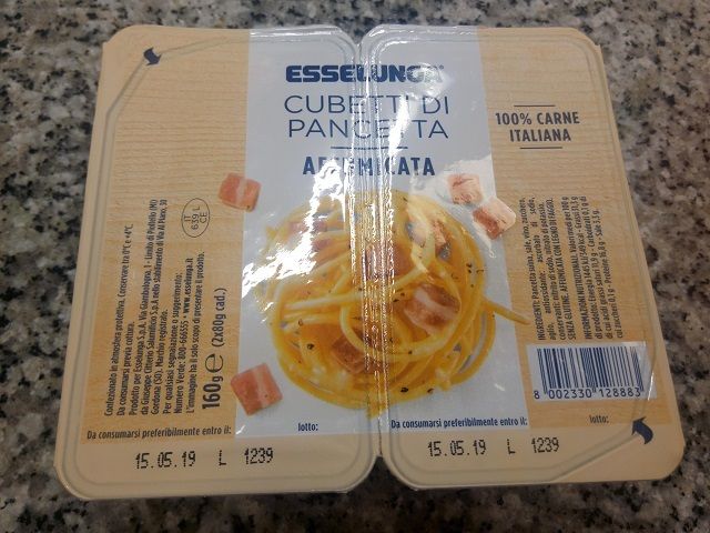 Medaglione di polenta con fave (surgelate Esselunga) e dadini di ...