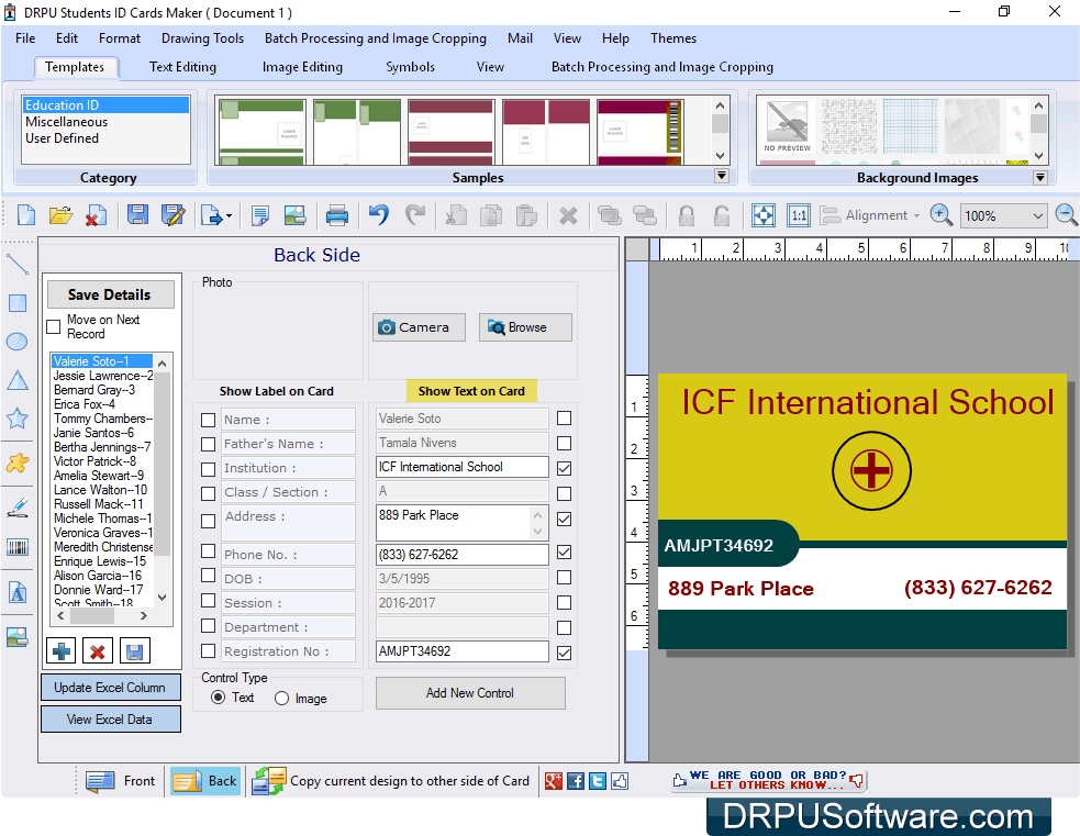 How to create ID cards for students and export as image using Student ...