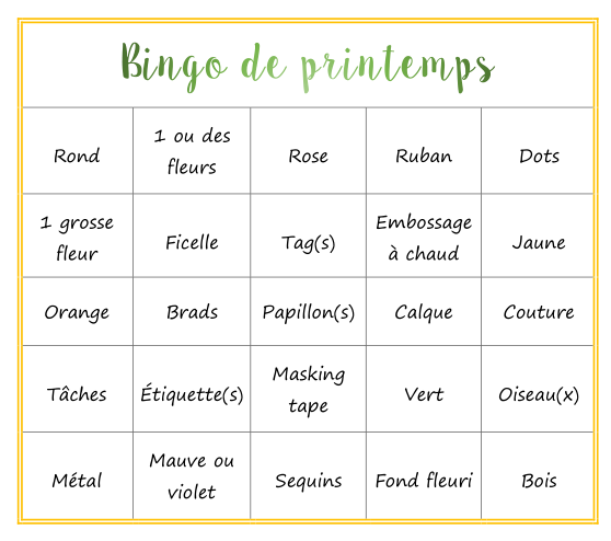 Grande carterie de printemps chez Cartemaniak: challenge#3: un bingo ...