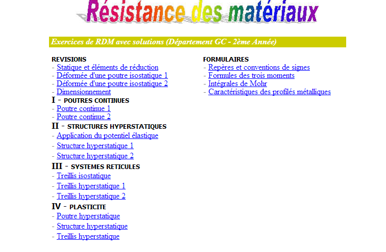 Exercices de Résistance des matériaux (RDM) avec solutions - Civil ing ...