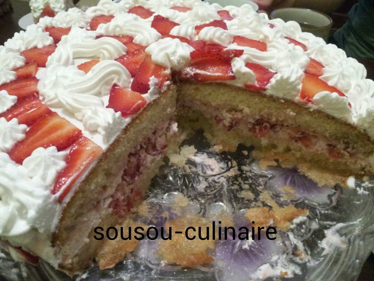 Génoise aux fraises - Délice culinaire de Sousou et Ses Filles