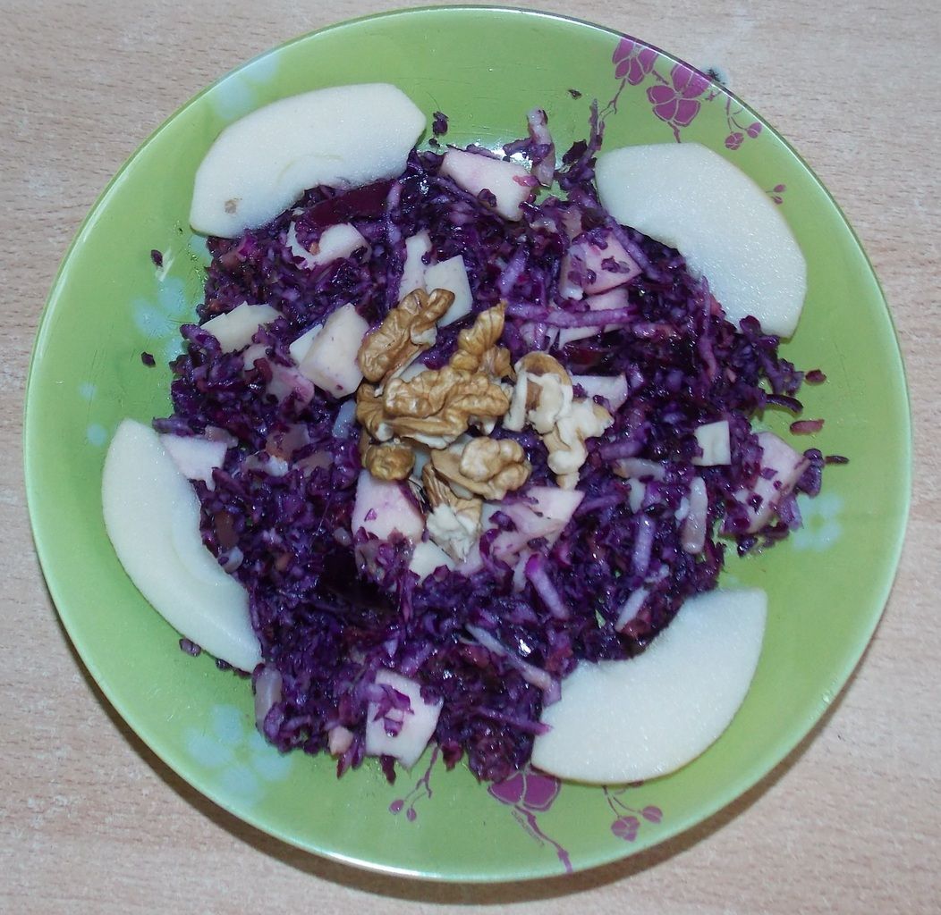 Salade de choux rouge, aux fruits d' automne - Les Recettes de Mamy
