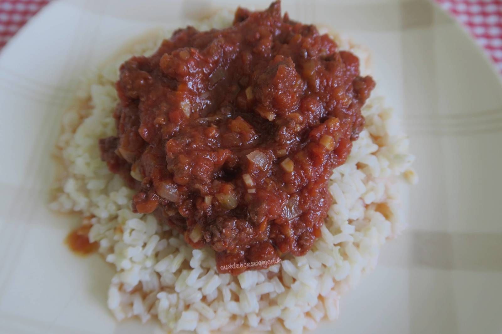 Riz au ragoût de merguez - auxdelicesdemanue