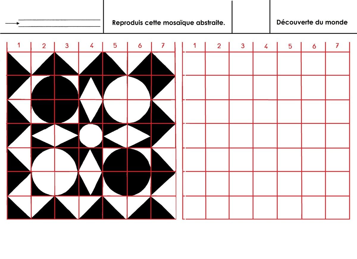 MOSAÏQUE ABSTRAITE - école maternelle Gellow
