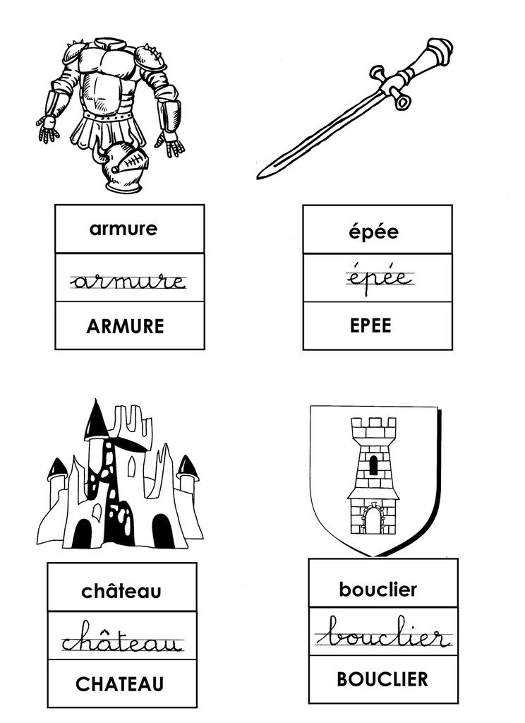 Le Moyen-Age, lexique - école maternelle Gellow