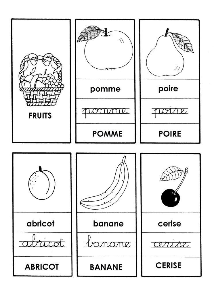 lexique des fruits - école maternelle Gellow