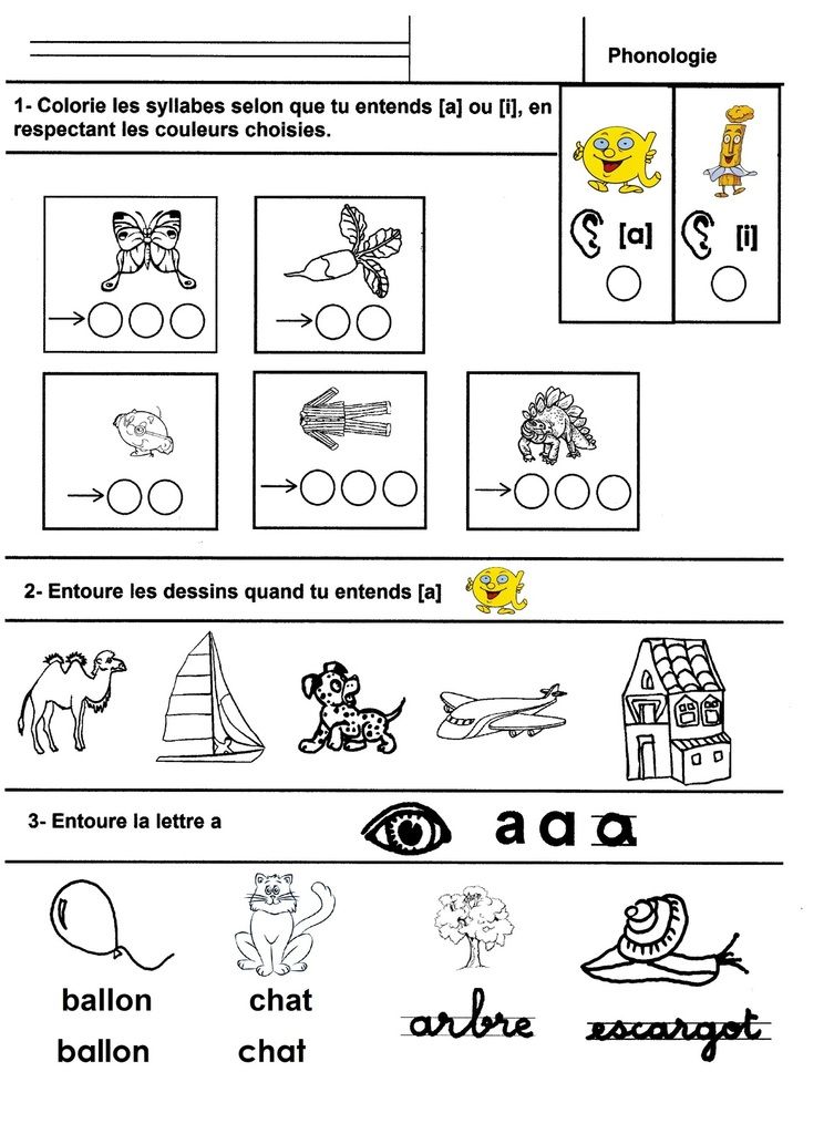 phonologie CP [a]/[i] - école maternelle Gellow