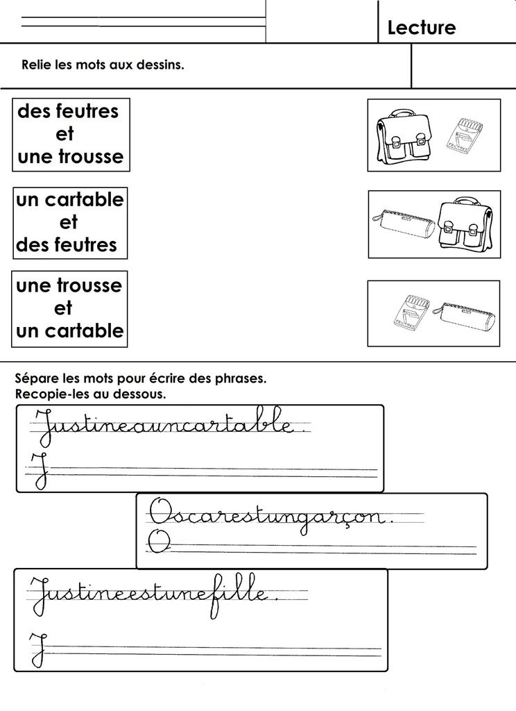 Lecture CP semaine 11: Justine au CP fiche jour 2 - école maternelle Gellow Lecture CP semaine 11: Justine au CP fiche jour 2 - école maternelle Gellow