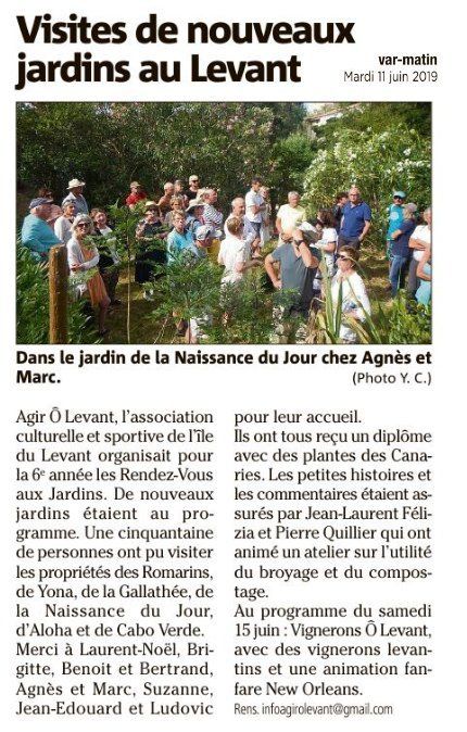 Les Jardins du Levant dans la presse - île du levant - domaine ... Les Jardins du Levant dans la presse - île du levant - domaine ...