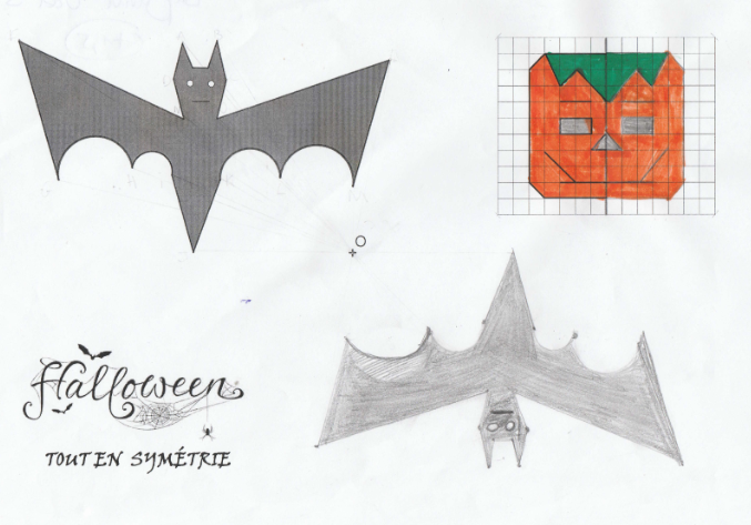 5ème - Halloween tout en symétrie ! - P'tits cours de Maths à Romé
