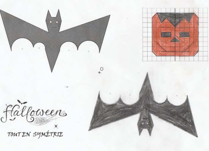 5ème - Halloween tout en symétrie ! - P'tits cours de Maths à Romé