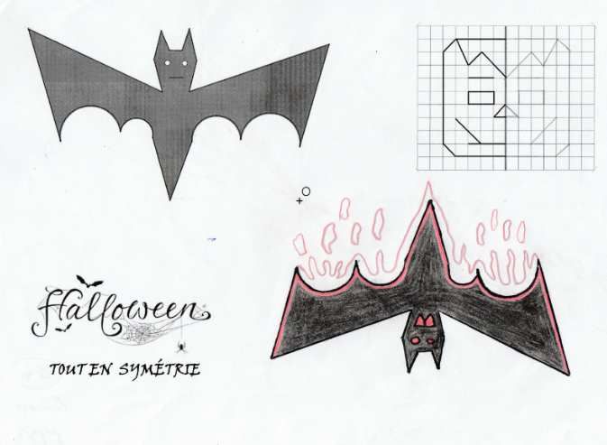5ème - Halloween tout en symétrie ! - P'tits cours de Maths à Romé