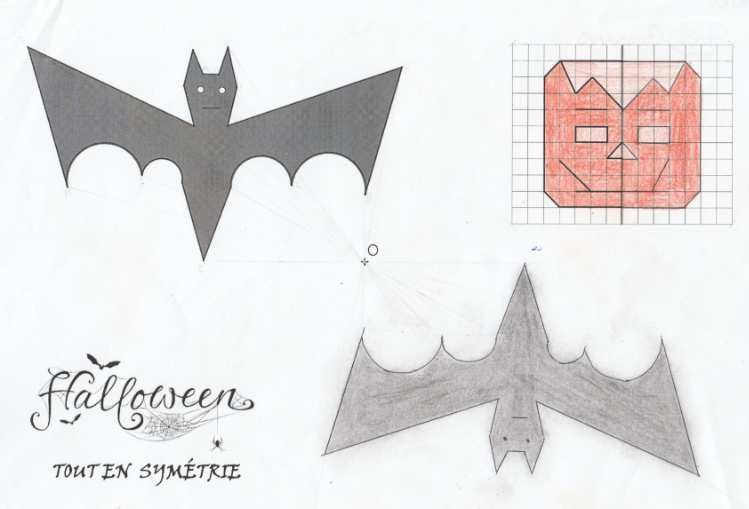 5ème - Halloween tout en symétrie ! - P'tits cours de Maths à Romé