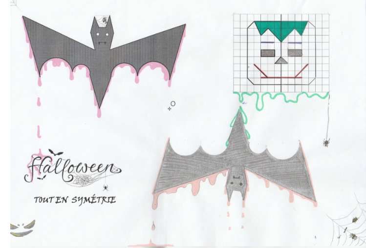 5ème - Halloween tout en symétrie ! - P'tits cours de Maths à Romé