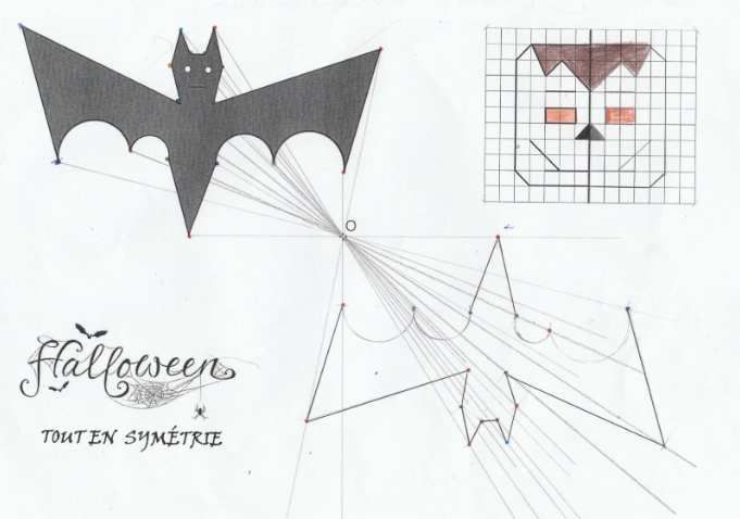 5ème - Halloween tout en symétrie ! - P'tits cours de Maths à Romé