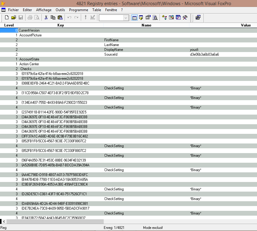 Working with the registry in Visual Foxpro - Visual Foxpro codes