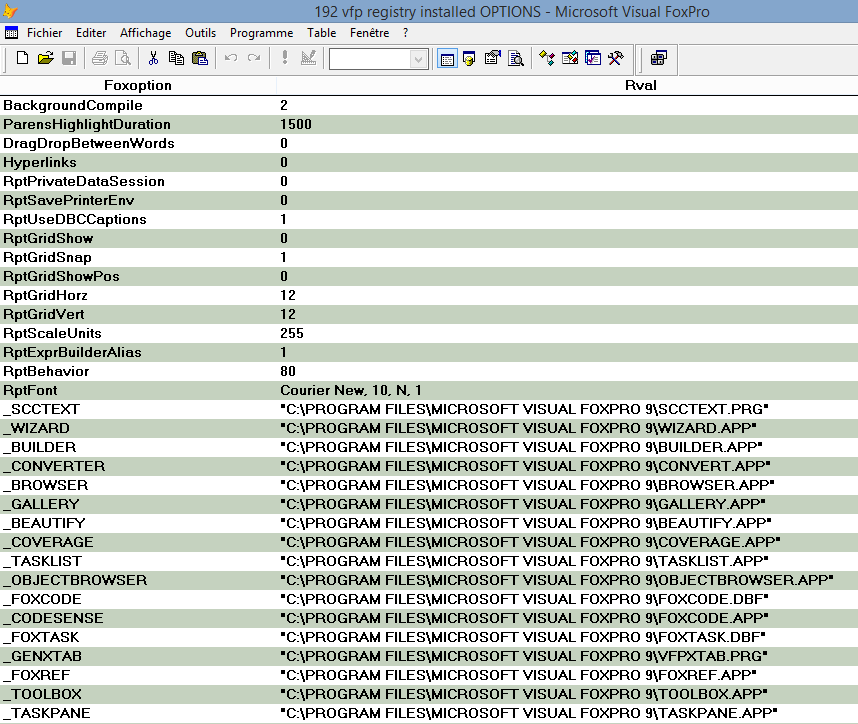 Working with the registry in Visual Foxpro - Visual Foxpro codes