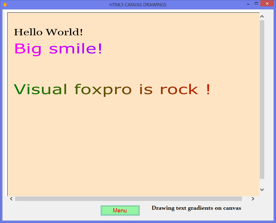 Html5 canvas samples Part4 - Visual Foxpro codes