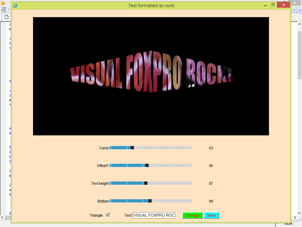 Another html5 canvas text rendering - Visual Foxpro codes