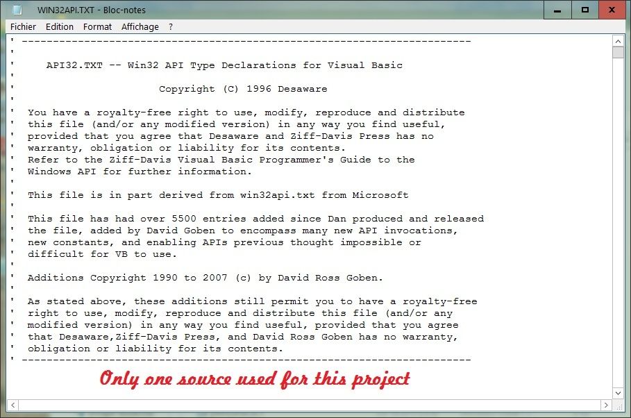 My win32 API Viewer - Visual Foxpro codes