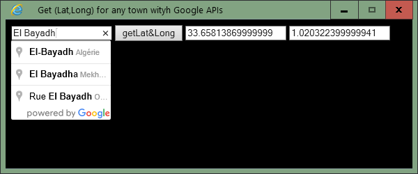 Playing with google maps API - Visual Foxpro codes