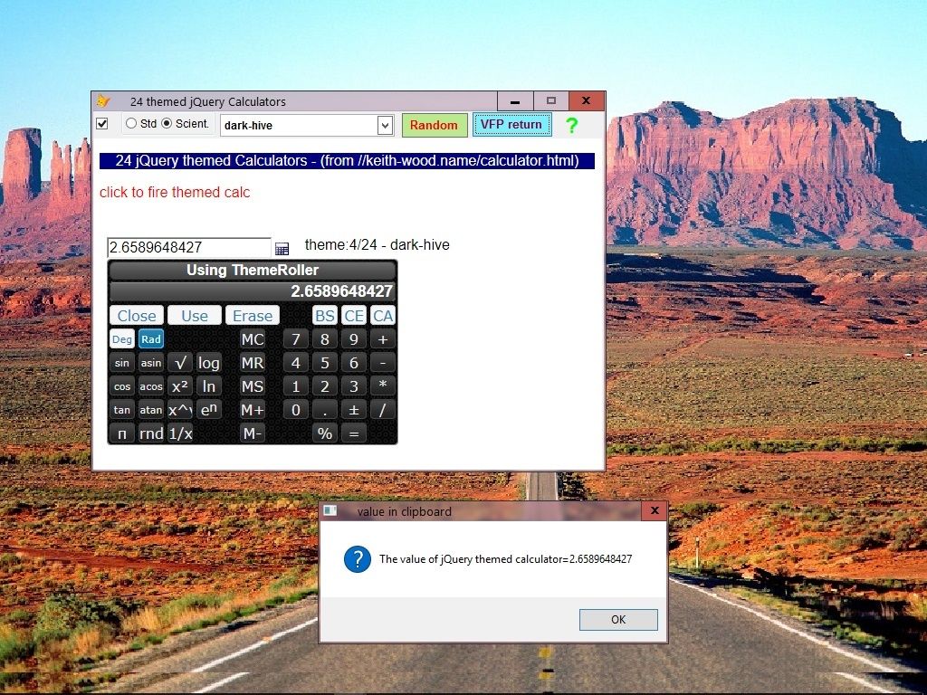 24 jQuery themed std/scientific calculators - Visual Foxpro codes