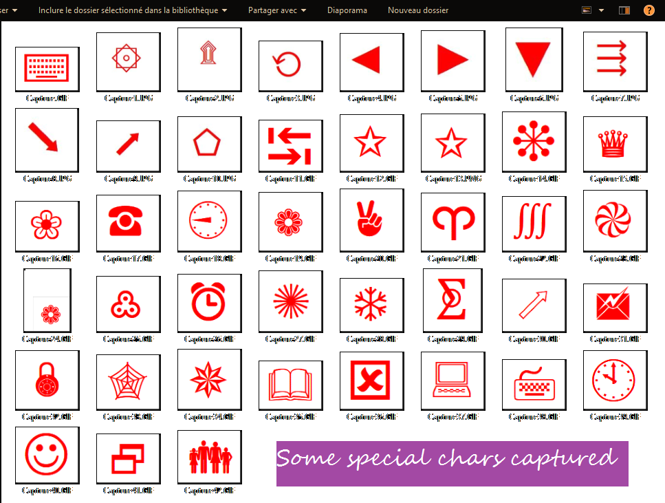 A visual foxpro CHARMAP - Visual Foxpro codes