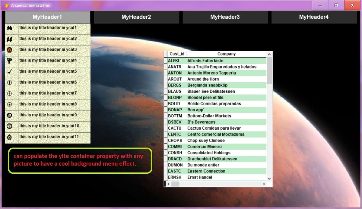 VFP collapsible and accordion menus demos. - Visual Foxpro codes