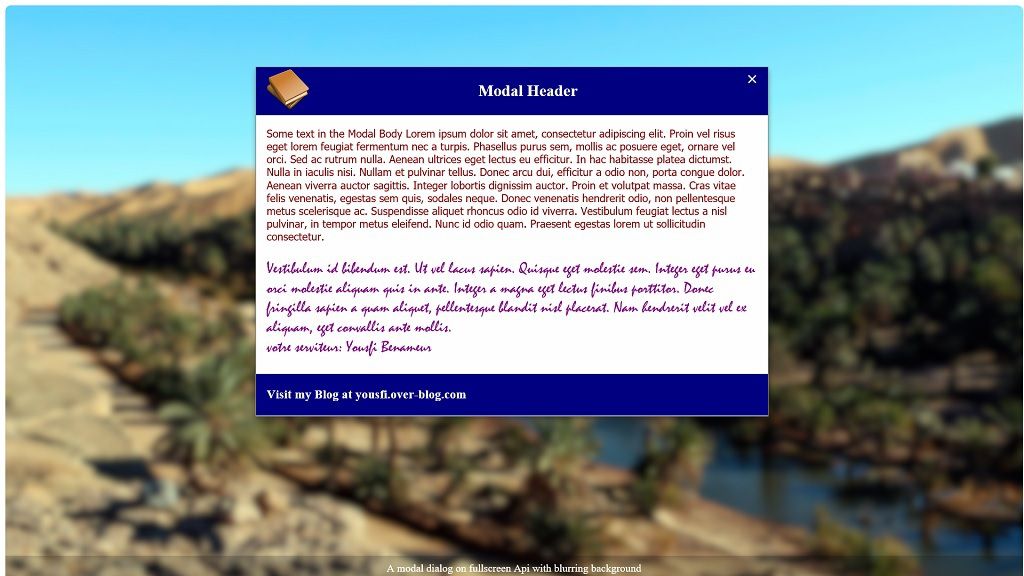 Modal dialog box with web styles - Visual Foxpro codes