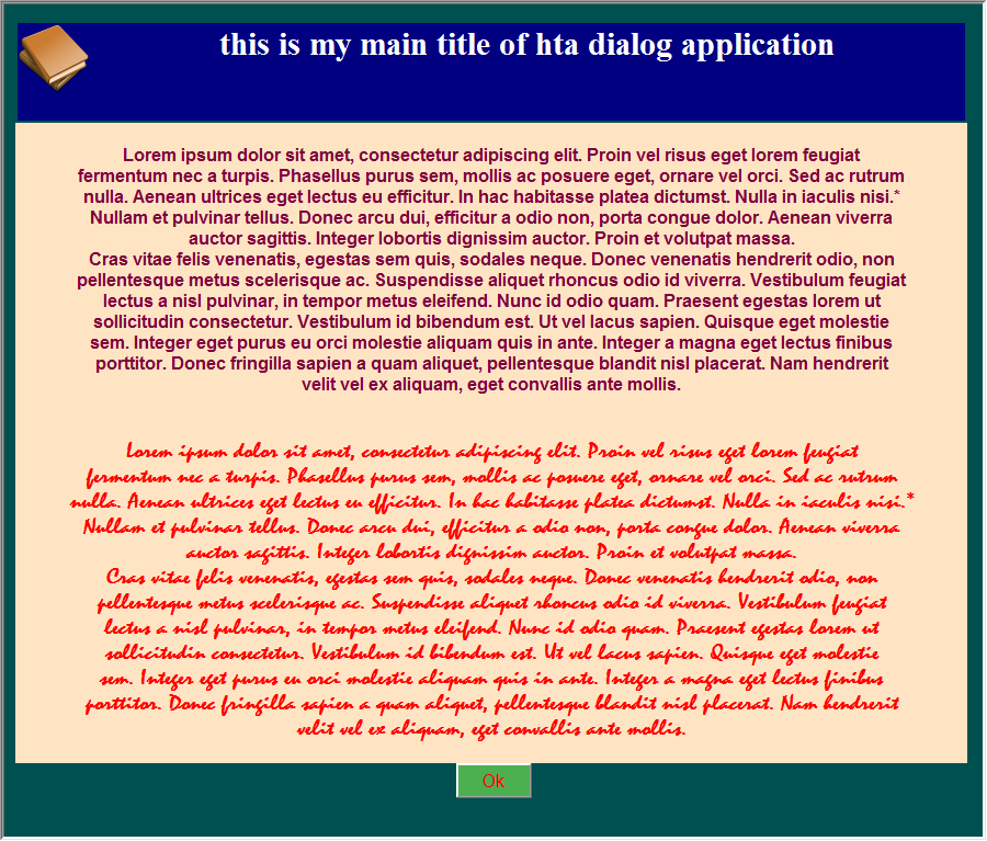 Modal dialog box with web styles - Visual Foxpro codes