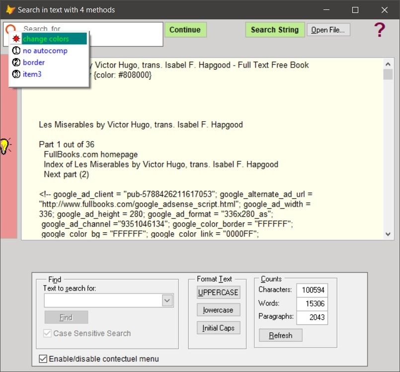Search for text in editbox with 6 methods - Visual Foxpro codes