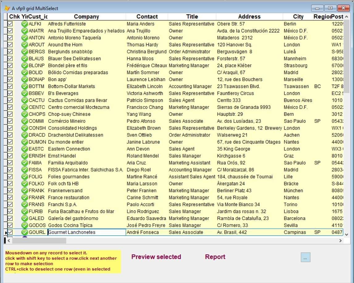 A multiselect Grid - Visual Foxpro codes
