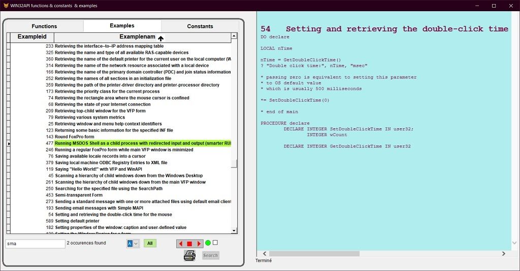 WIN32API and custom APIViewer. - Visual Foxpro codes