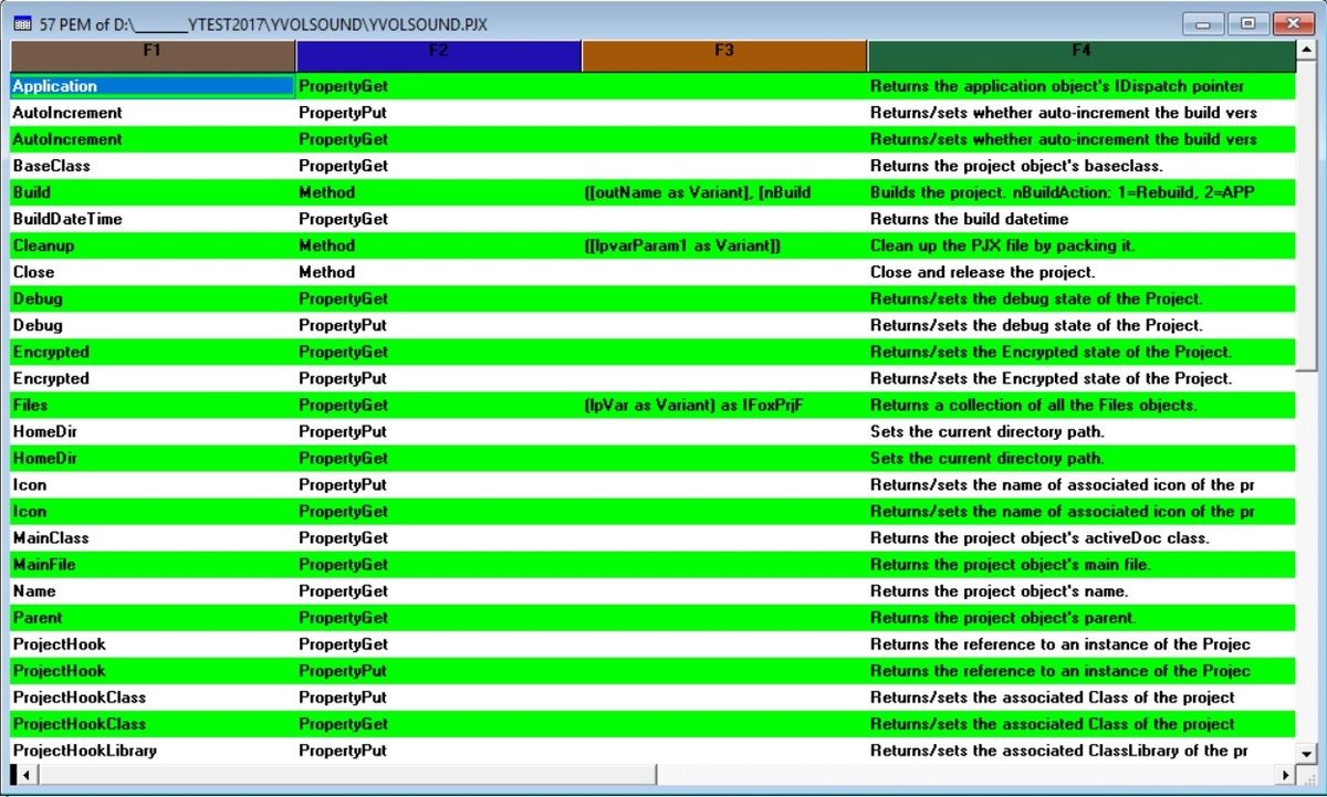 Working with VFP project as Object - Visual Foxpro codes