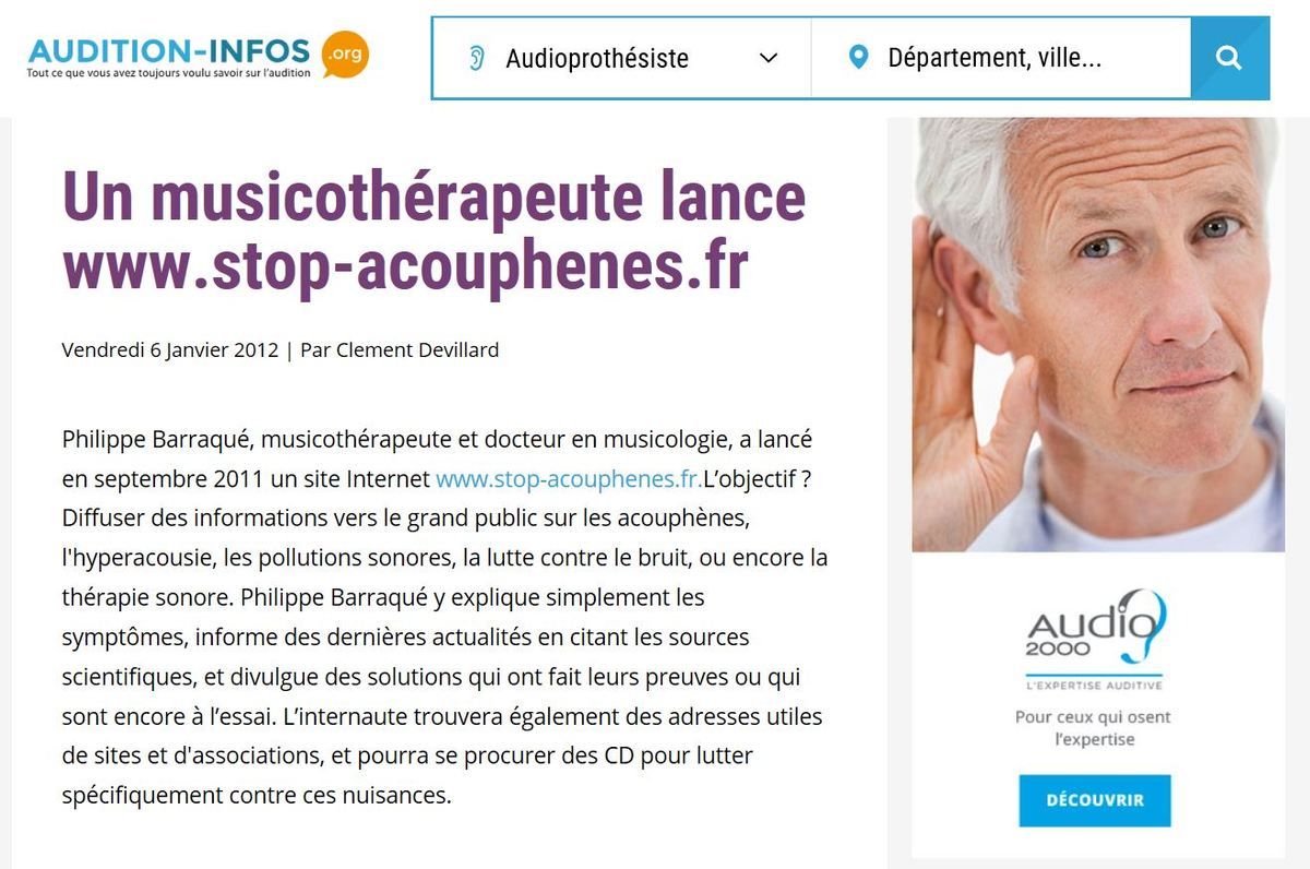 Le blog des acouphéniens - Acouphènes, hyperacousie, surdité précoce ...