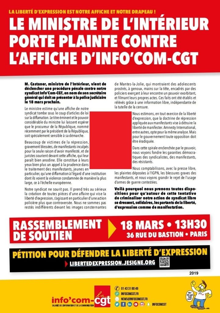 Le Ministre De LintÉrieur Porte Plainte Contre Le Syndicat Info Com