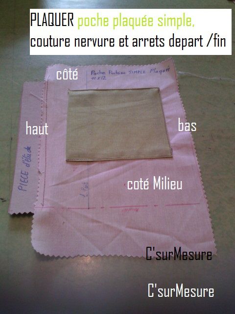 pièce d’étude : poche plaquée simple. - C'sur Mesure