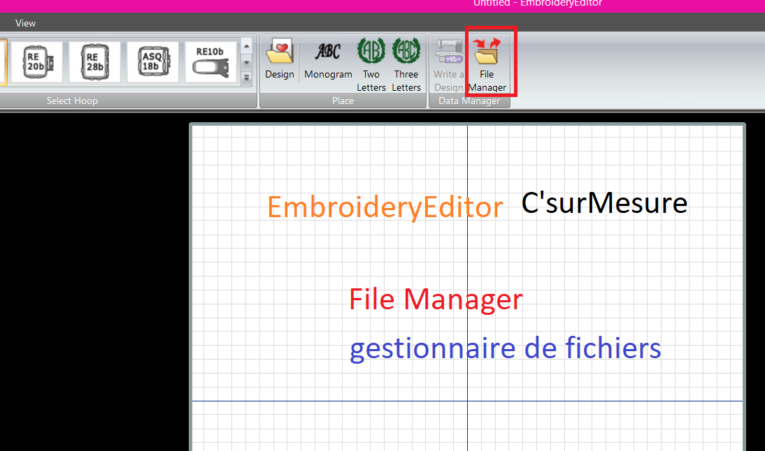 4 Accueil, home d'EmbroideryEditor Janome. - C'sur Mesure