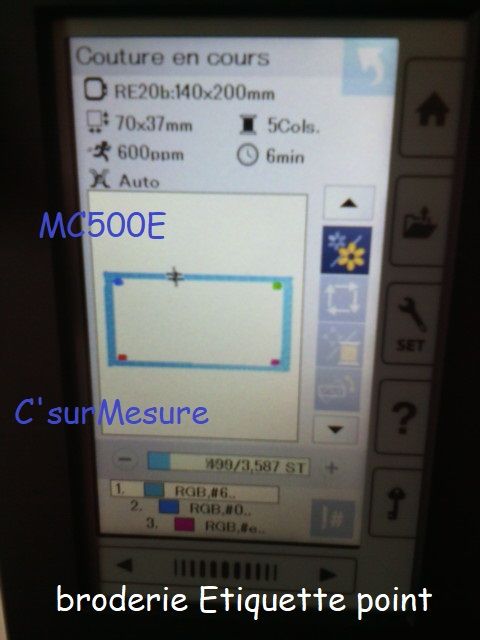 Broderie Etiquette points n°1. - C'sur Mesure