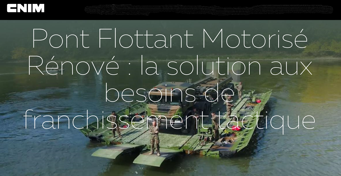 Véhicules&matériels : mise en oeuvre du Pont Flottant Motorisé (PFM ...