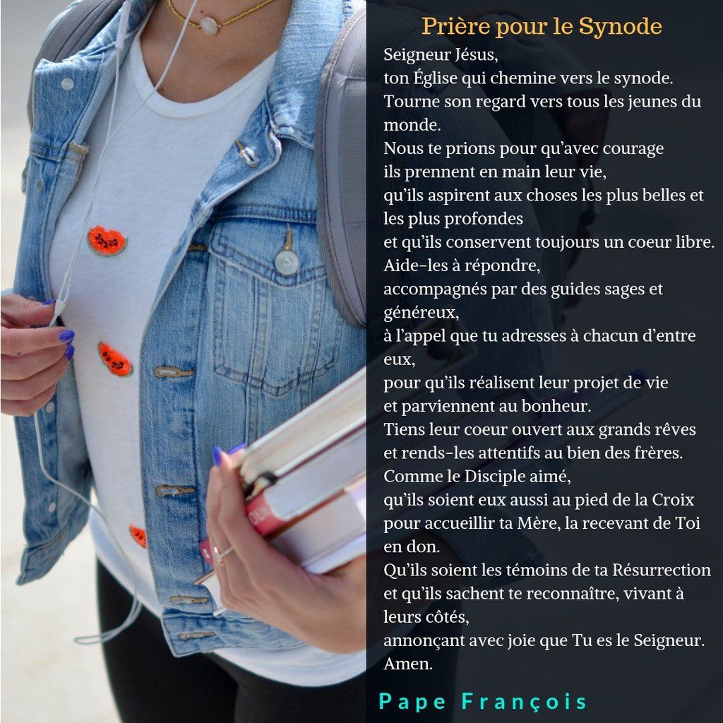 Prière pour le Synode des Jeunes - Le Blog de Jackie