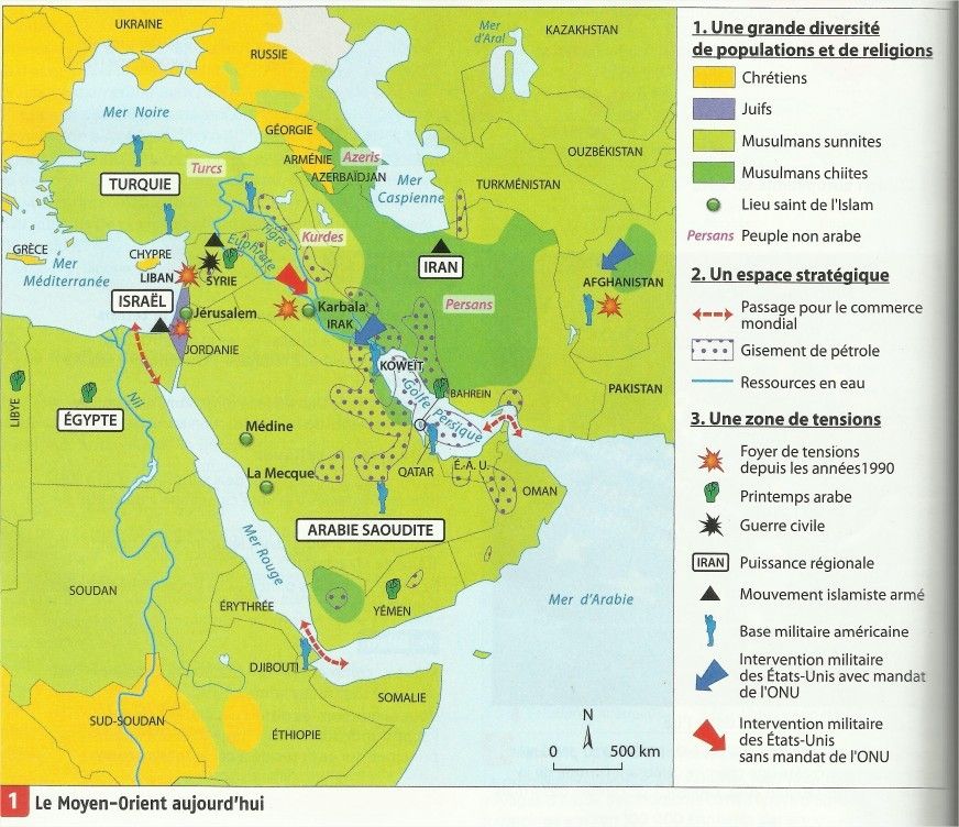 Carte Du Moyen Orient Actuel
