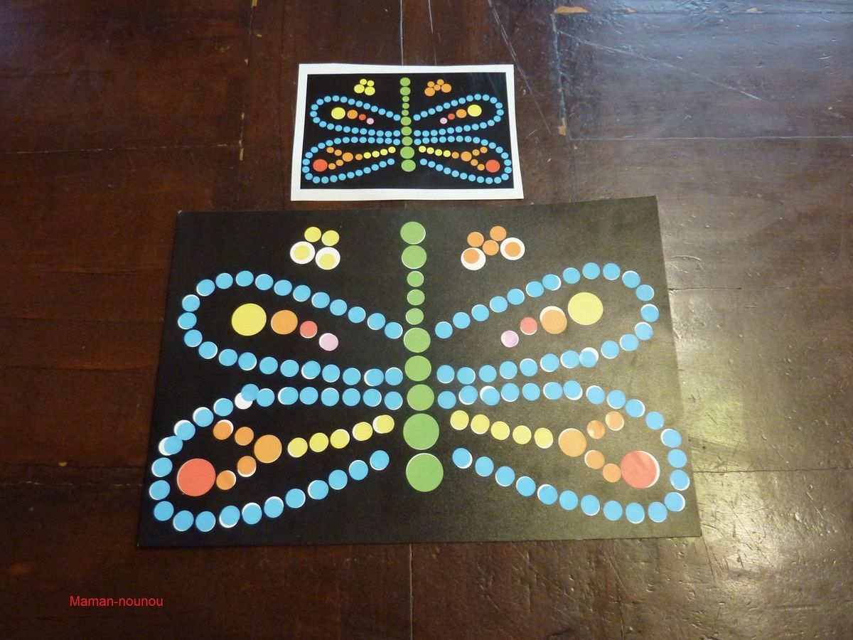 Tableau à décorer avec des gommettes - LE BLOG DE MAMAN NOUNOU