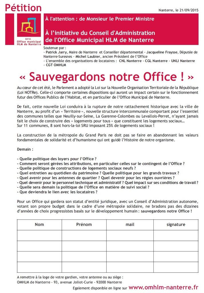 Nanterre : Pétition "Sauvons notre Office" - Le blog de Collectif ...