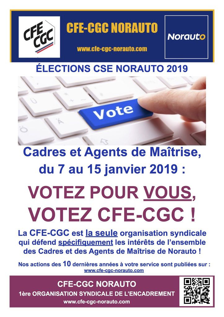 Elections CSE Norauto : du 7 au 15 janvier, votez pour vous, votez CFE ... Elections CSE Norauto : du 7 au 15 janvier, votez pour vous, votez CFE ...