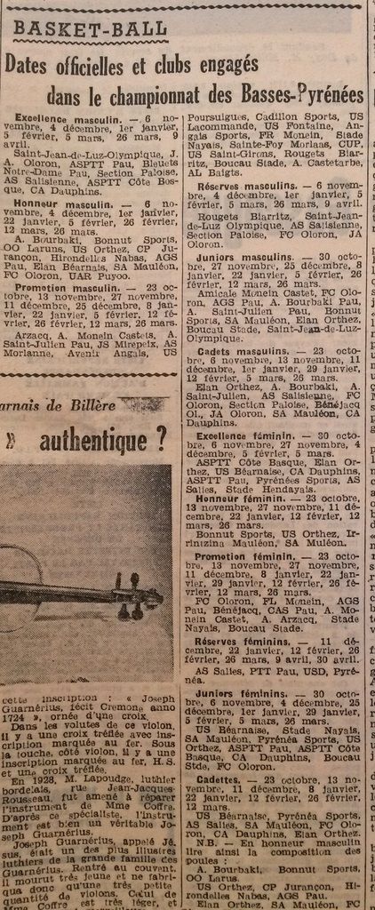 BASKET : L'essor du basket basque - Archives & Patrimoine du sport ...